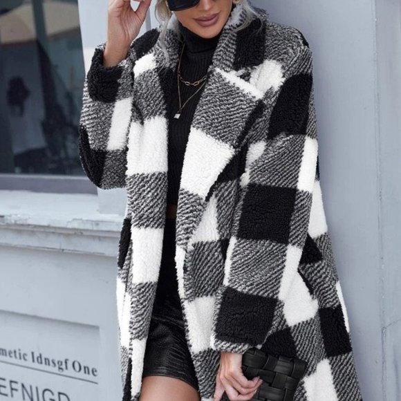 MONARCH FASHION | Jackets & Coats | Black And White Buffalo Plaid ...